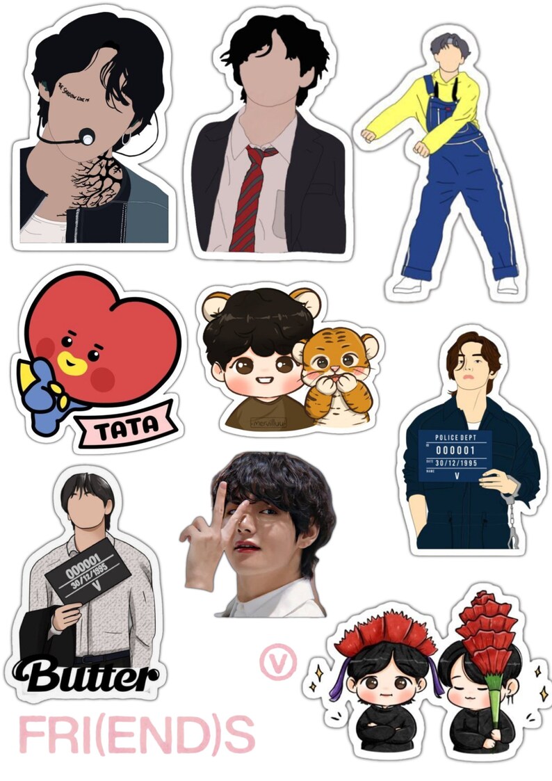 BTS Sticker Pack, BTS Pack Png STICKER Bundle, 340 Digital Sticker Pack ...