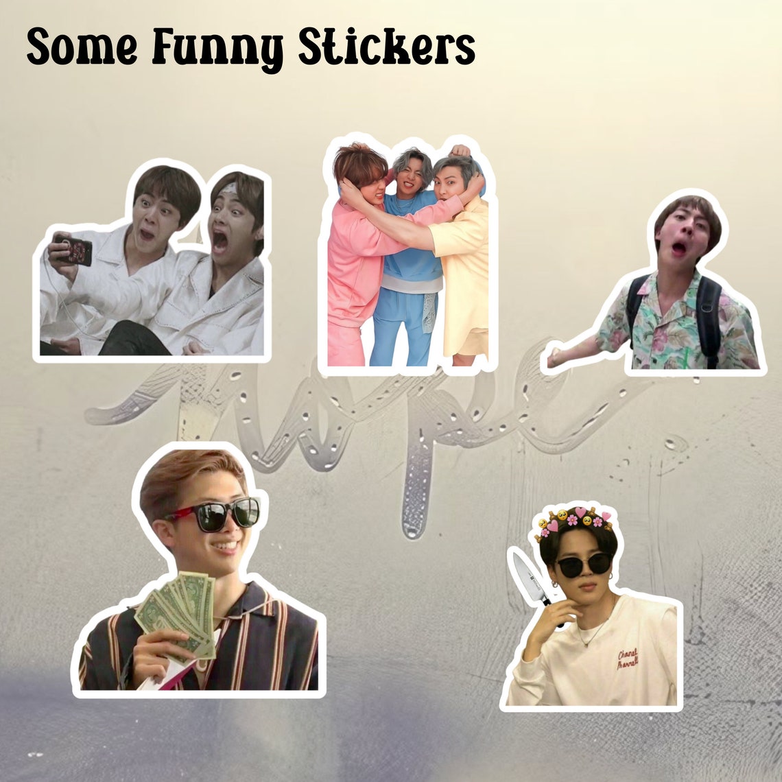 BTS Kpop Funny Meme Stickers BTS Stickers Digital Png Sticker Pack BTS ...