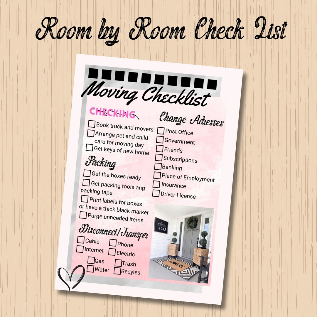Moving Home Checklist Printable New Home Planner First Home Essentials ...