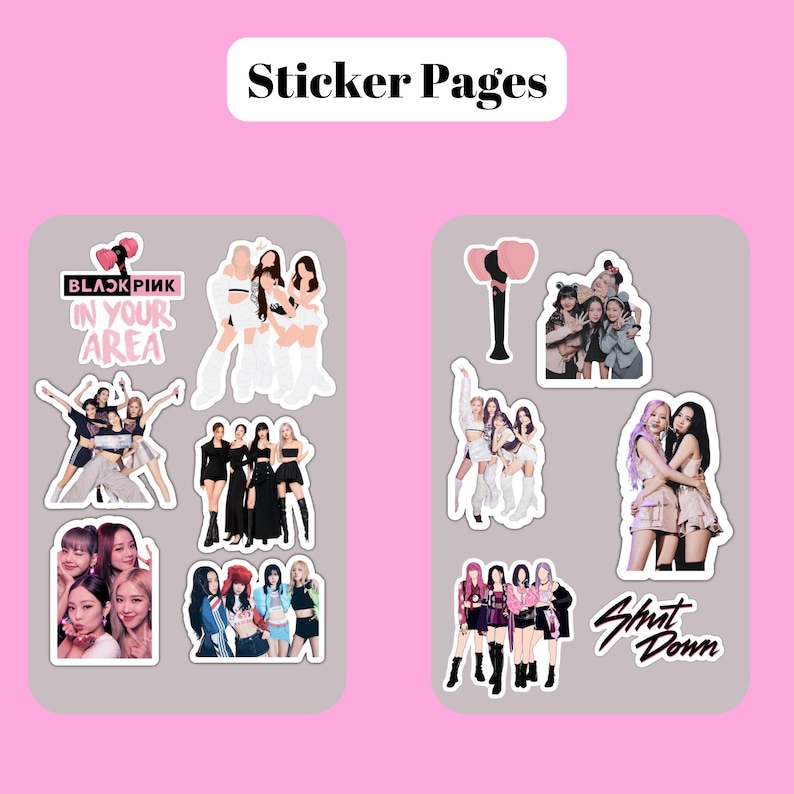 Blackpink Stickers Sheets Blackpink KPOP BP Sticker Pack Lisa Jisoo Jennie Rose Aesthetic Kpop ...