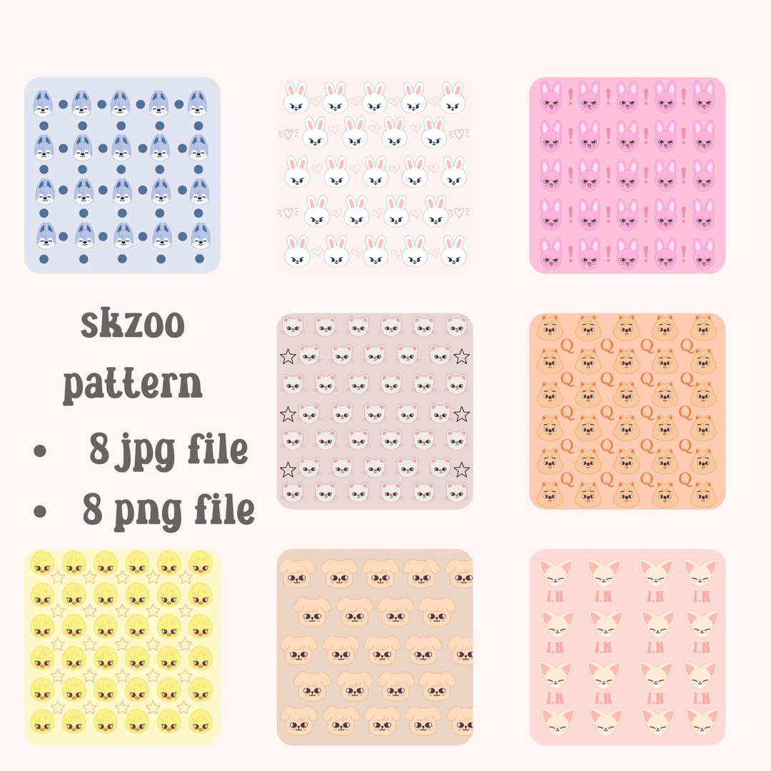 Stray Kids SKZOO Digital Pattern SKZ Wallpaper Pack Skz Kpop Printable ...