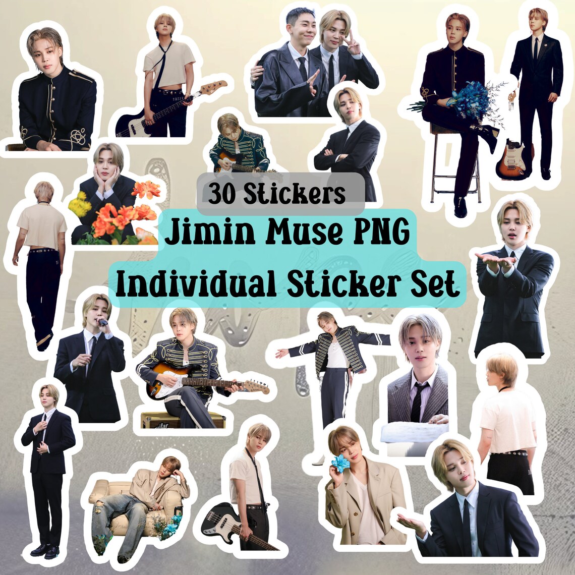 BTS Jimin Muse Stickers Concept Photo New Album Jimin PNG Sticker Set ...