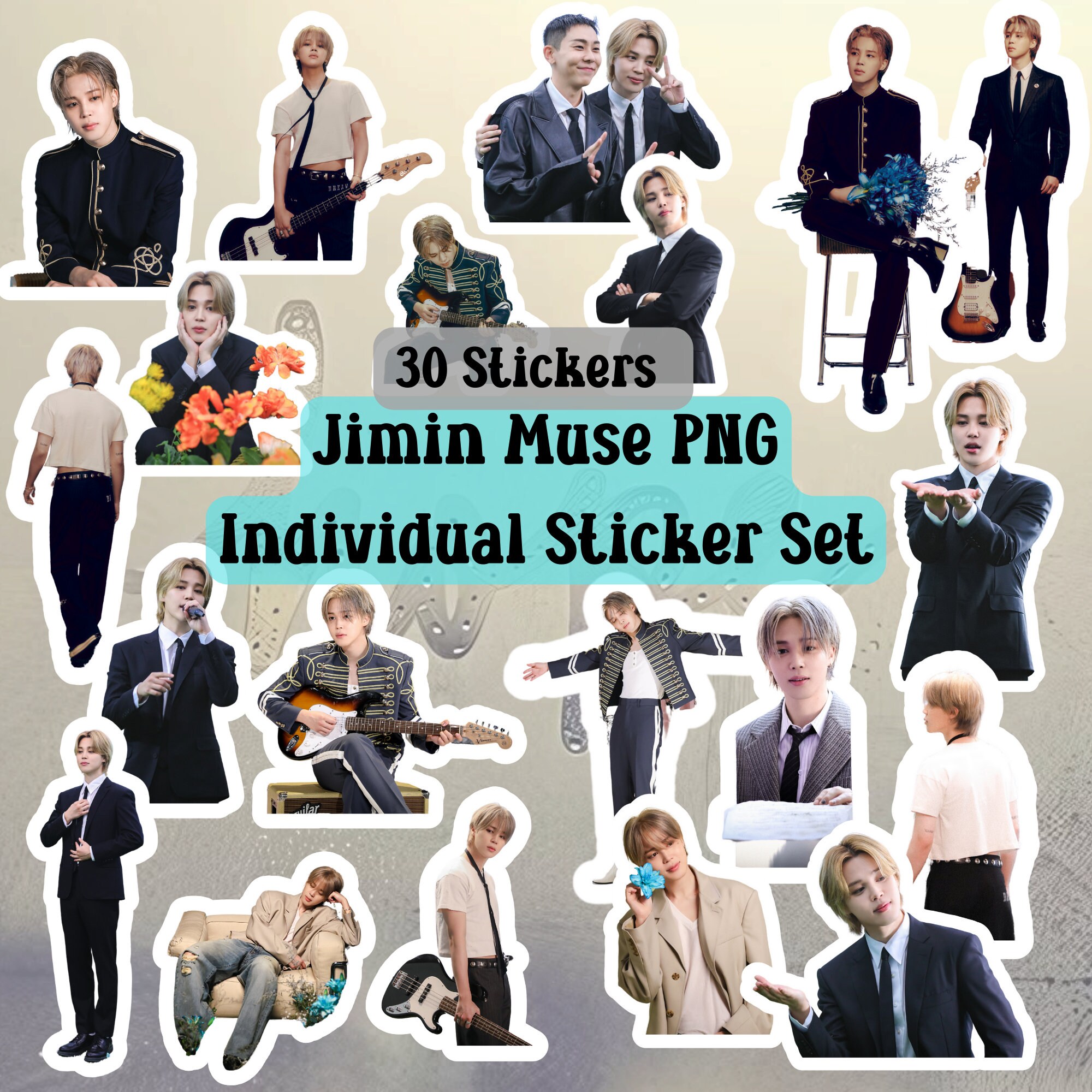 BTS Jimin Muse Stickers Concept Photo New Album Jimin PNG Sticker Set ...