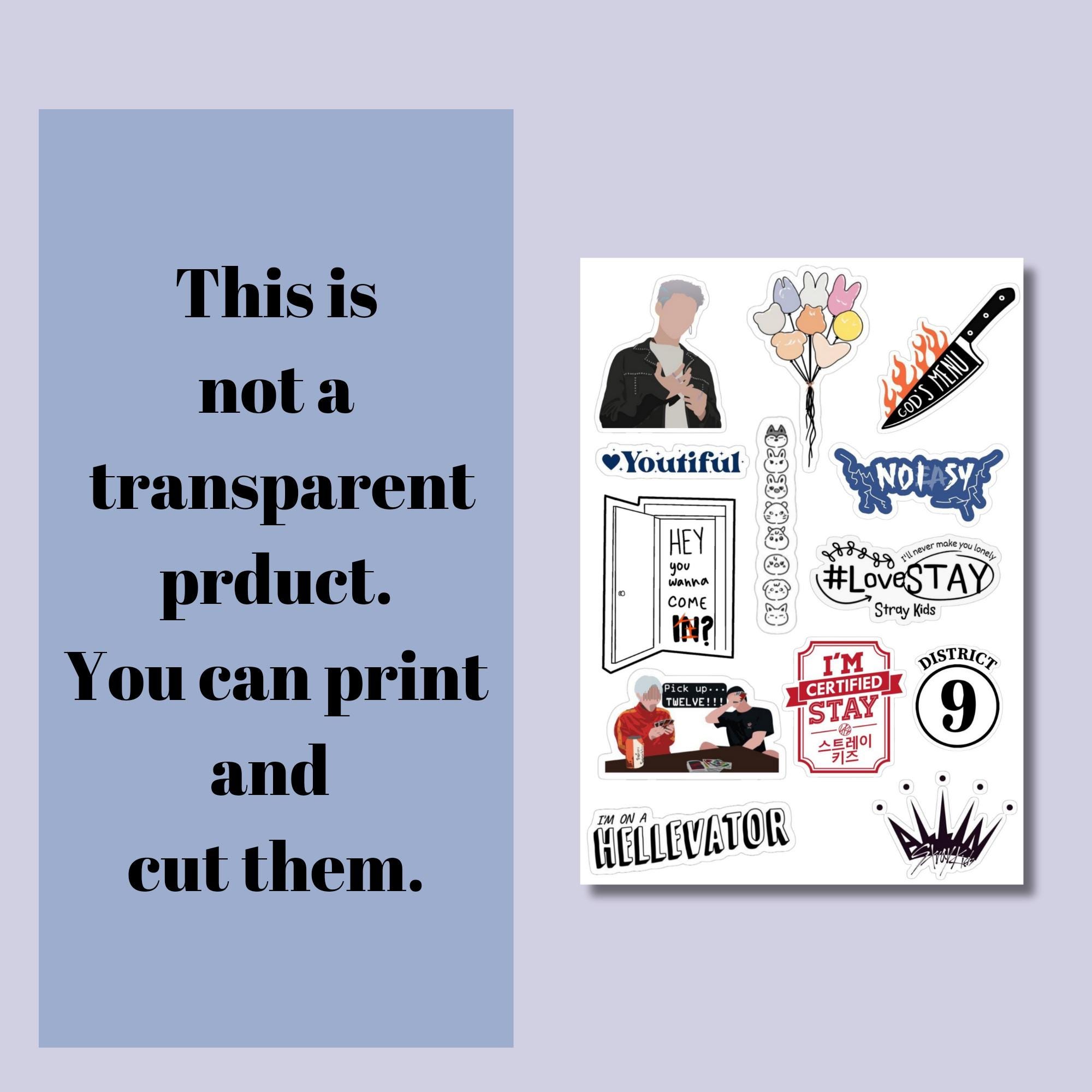 Stray Kids Sticker Sheets SKZ Png Stickers Skz Kpop Sticker Pack Kpop ...