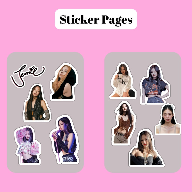 Hojas de pegatinas de Blackpink Paquete de pegatinas de Blackpink KPOP BP Lisa Jisoo Jennie Rose ...