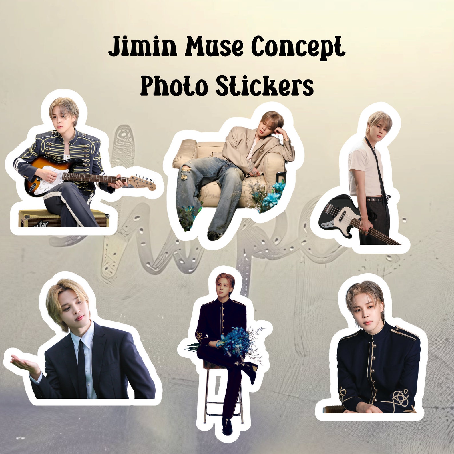 BTS Jimin Muse Stickers Concept Photo New Album Jimin PNG Sticker Set ...
