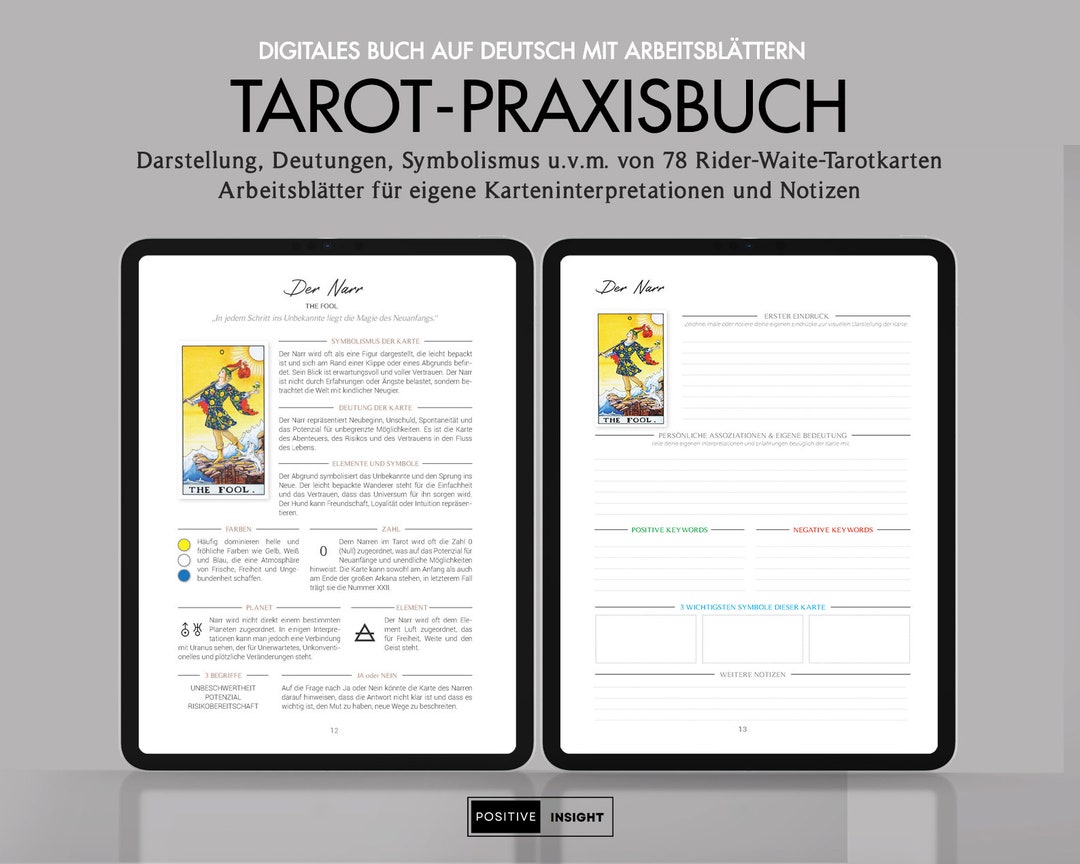 Digital Rider Waite Tarot Practice Book for Beginners & Advanced Tarot ...