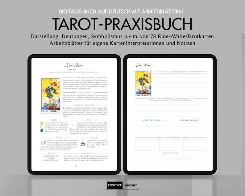 Digital Rider Waite Tarot Practice Book for Beginners & Advanced Tarot ...