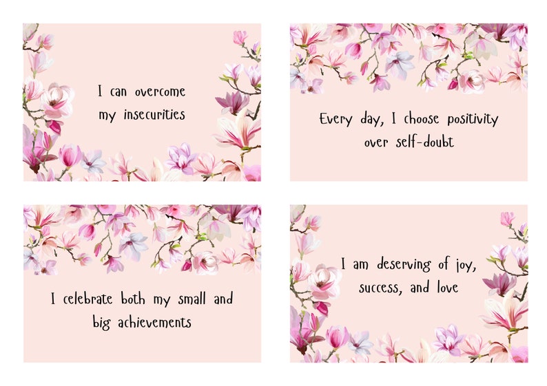 Self Confidence Affirmations Printable Cards Empowering Daily Boost ...