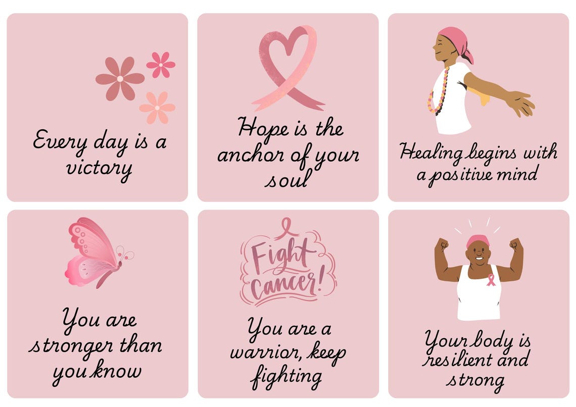 48 Cancer Positive Affirmation Cards Printable | Empowering Daily ...