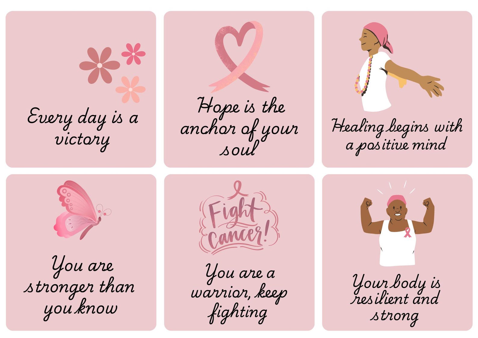 48 Cancer Positive Affirmation Cards Printable | Empowering Daily ...