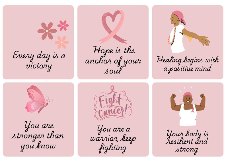 48 Cancer Positive Affirmation Cards Printable | Empowering Daily ...