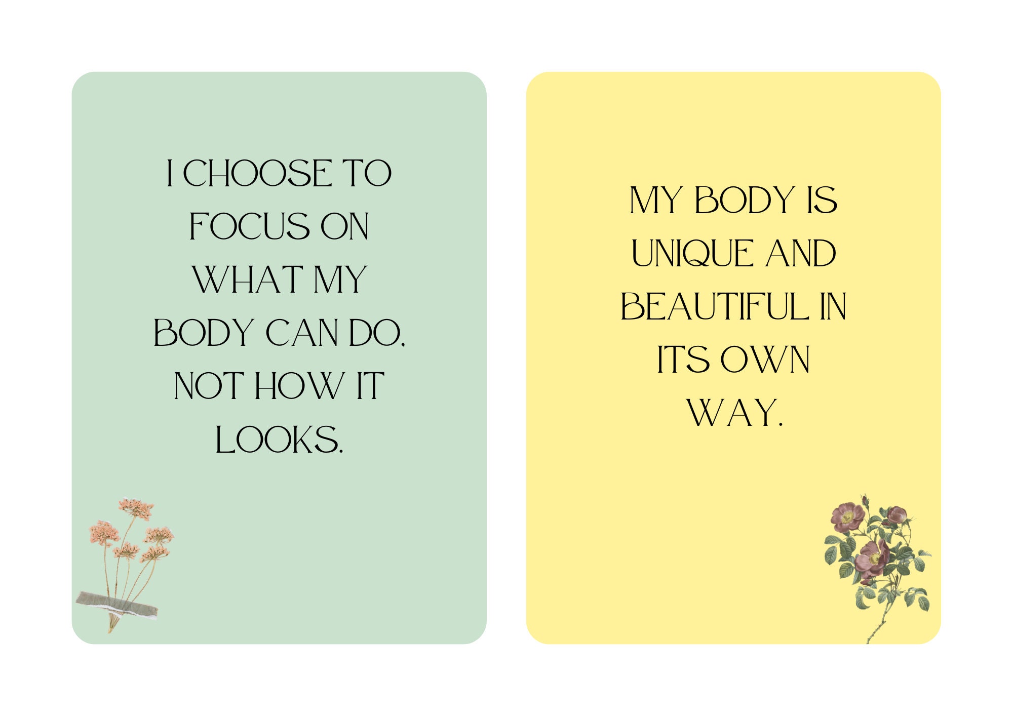 24 Body Positive Affirmations Cards Printable Affirmations Cards