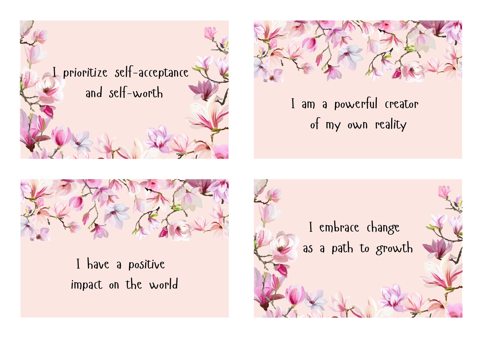 Self Confidence Affirmations Printable Cards Empowering Daily Boost ...