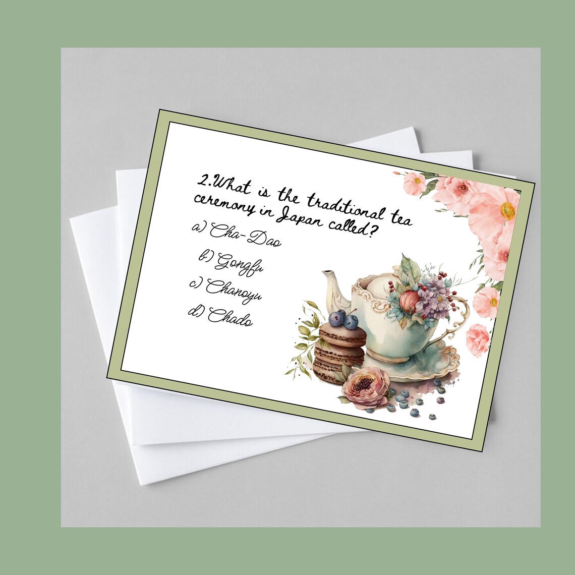 Tea Party Trivia Game Flashcards | Printable Family Night Activity ...