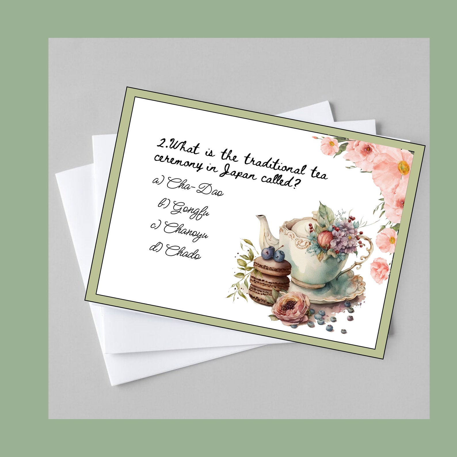 Tea Party Trivia Game Flashcards | Printable Family Night Activity ...