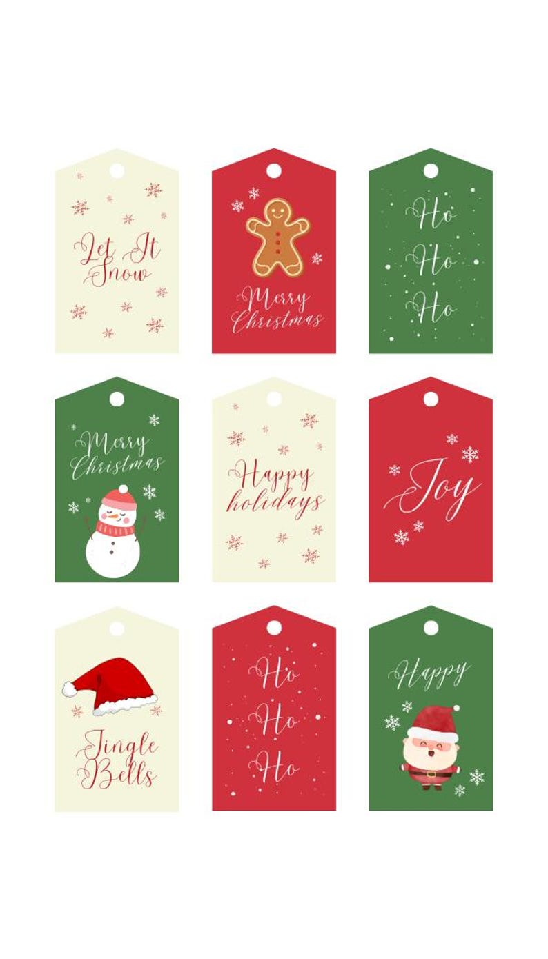 Let It Snow Printable Tags, Christmas Gift Tags, Printable Tags for ...