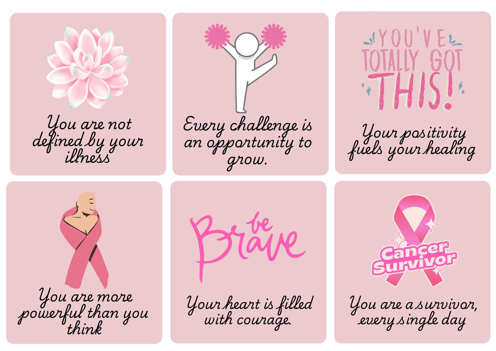 48 Cancer Positive Affirmation Cards Printable | Empowering Daily ...