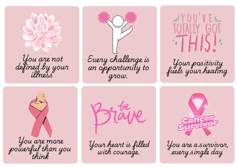 48 Cancer Positive Affirmation Cards Printable Empowering Daily ...