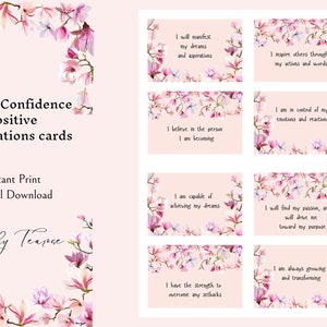 Self Confidence Affirmations Printable Cards Empowering Daily Boost ...