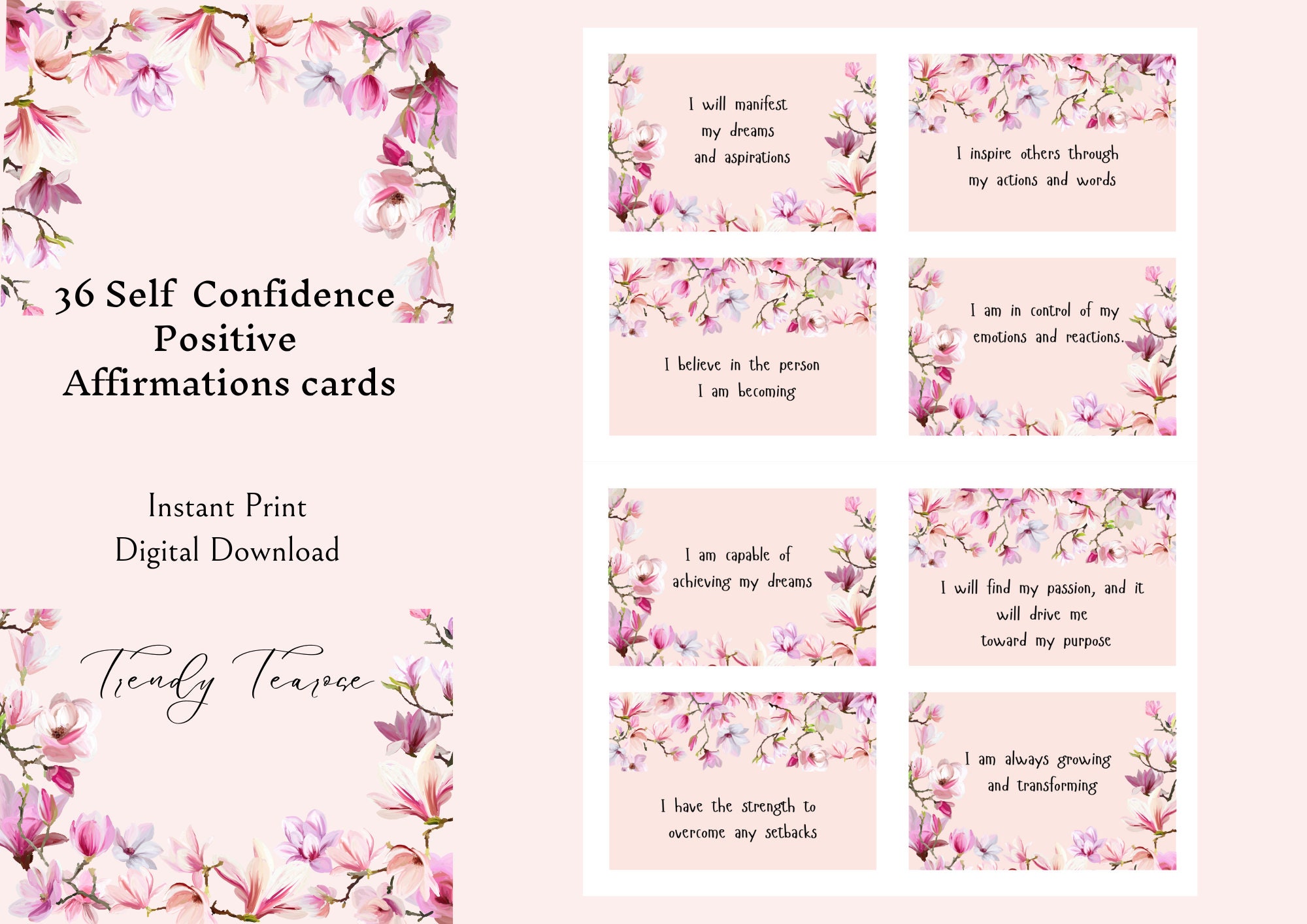 Self Confidence Affirmations Printable Cards Empowering Daily Boost