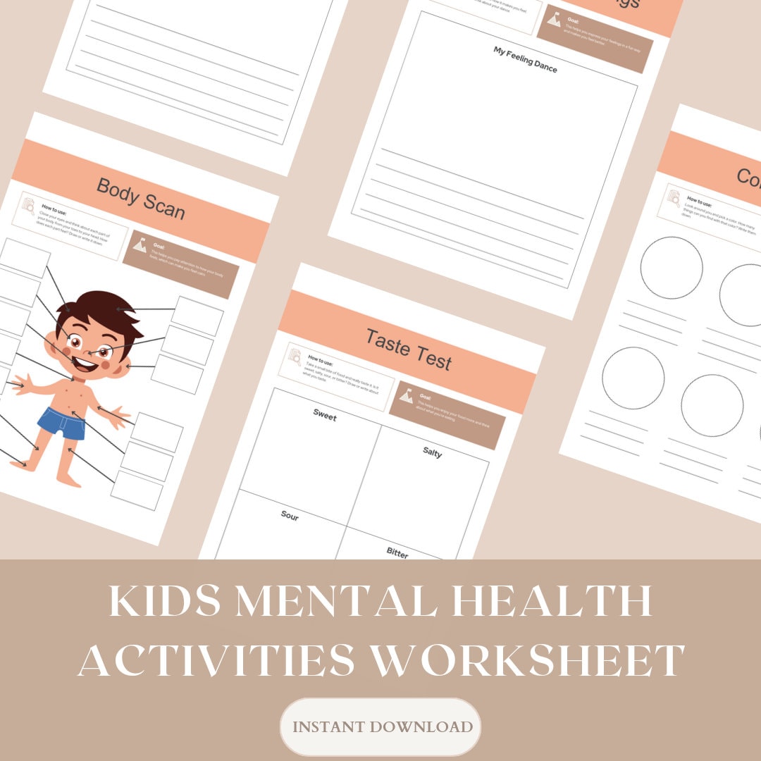 Mental Health Worksheets for Kids, Therapy Bundle, Therapy Tools ...