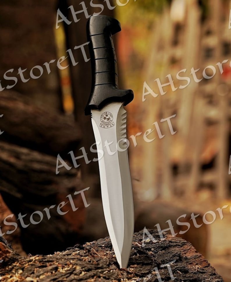 RE4 Leon Kennedy's Knife Custom Handmade Spring Steel Bowie Knife ...