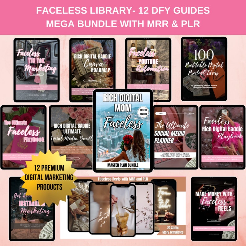 Faceless DFY Digital Product Library Mega Bundle, Faceless Digital ...