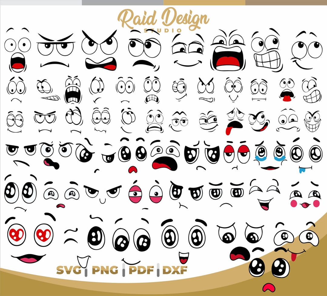 Animated Face Silhouette, Svg File, Digital Design, Animated Face ...
