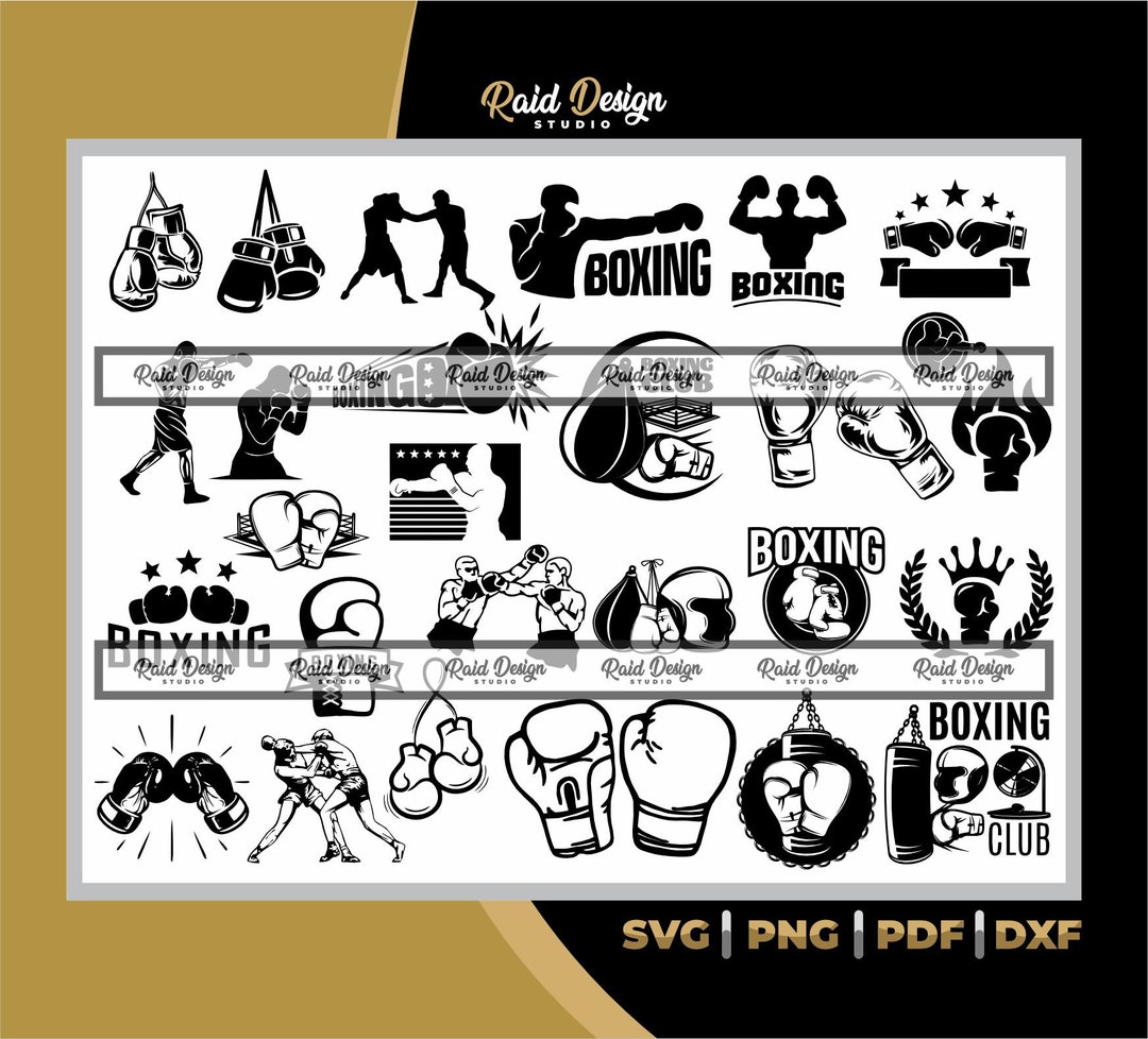 Boxing Silhouette Svg, Png, Dxf, Png, Pdf - Etsy