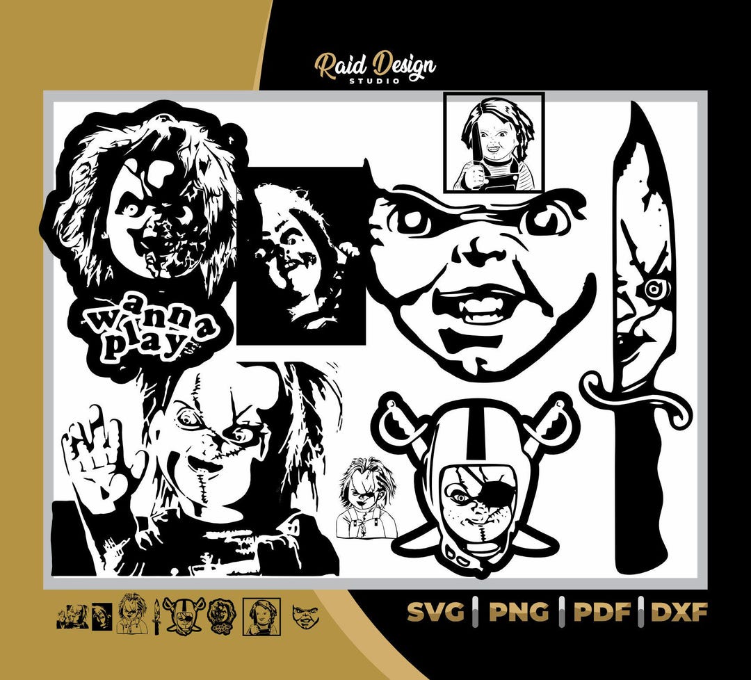 Chucky design for printing, Chucky face png for t-shirt sublimation ...