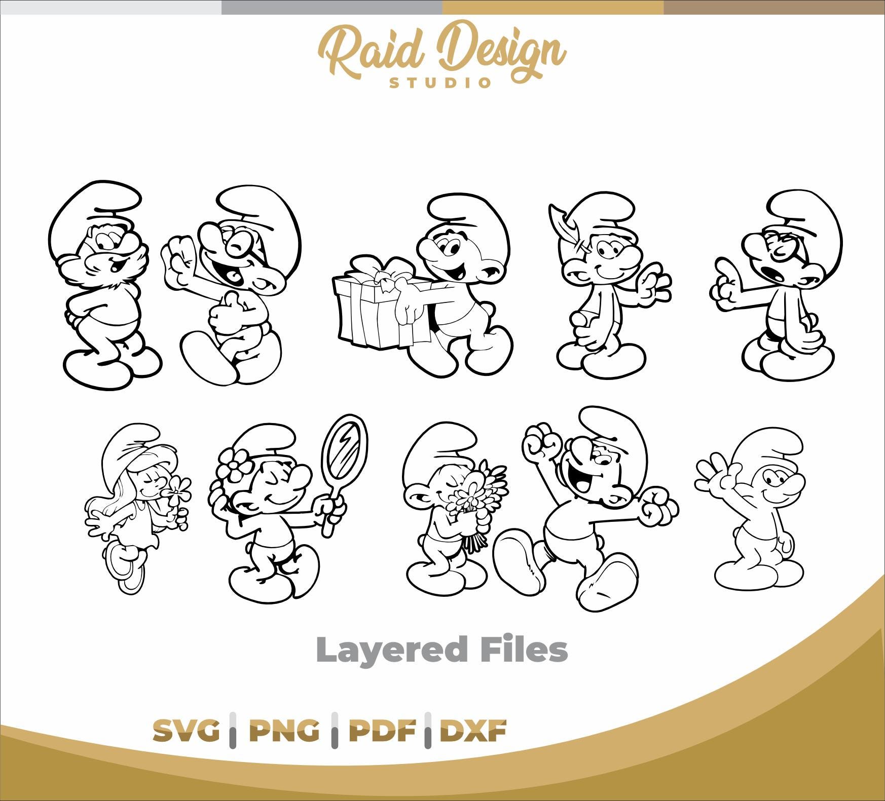 The Smurfs Vintage Design, the Smurfs in Svg, the Smurfs Png, Funny ...