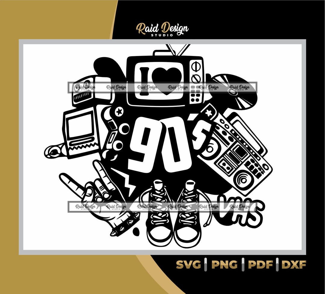 90s Clipart Svg, Png, Dxf, Pdf, Ai - Etsy