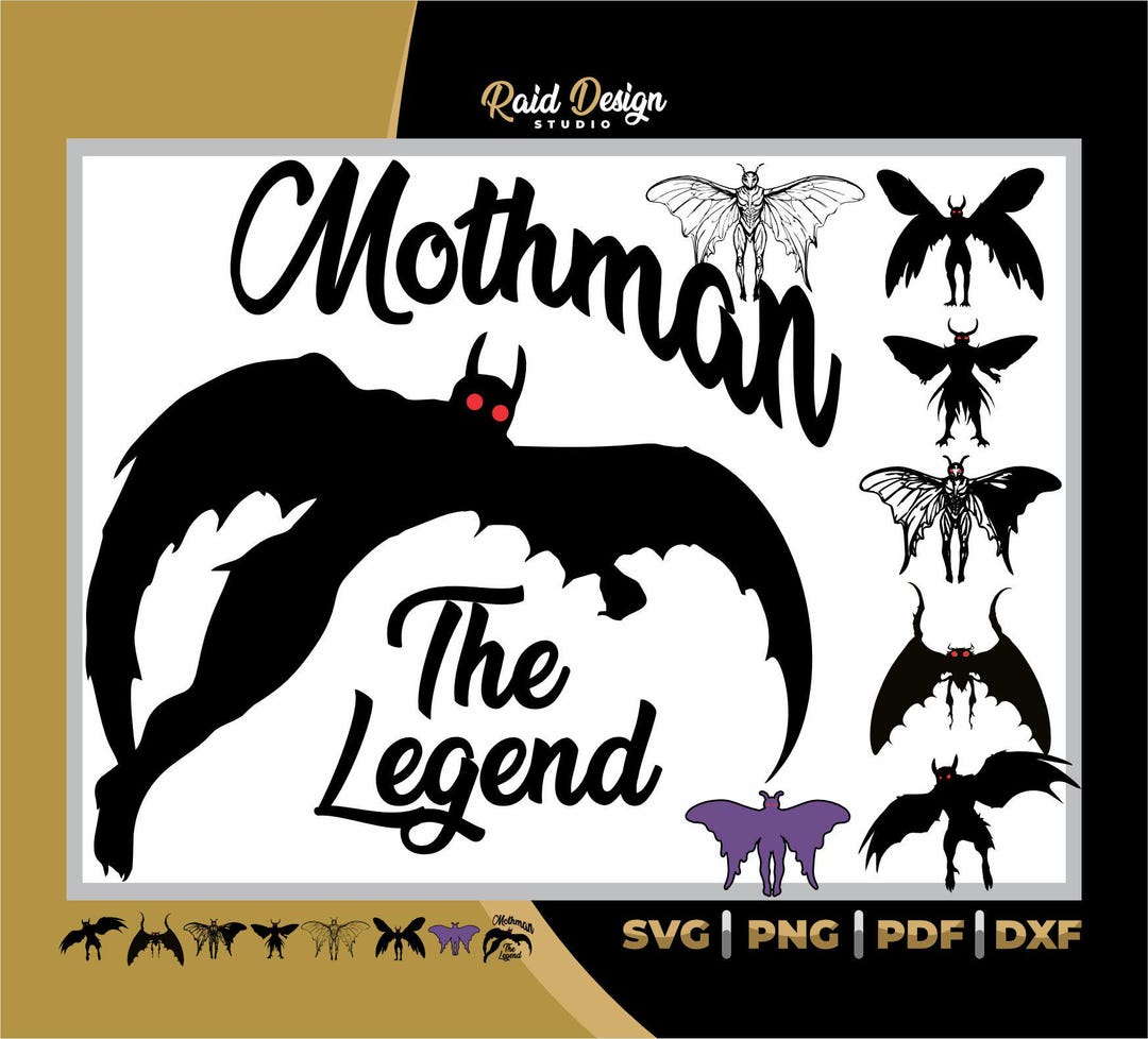 Mothman Designs in Svg, Mothman Designs Pack to Print, Mothman Cutting ...