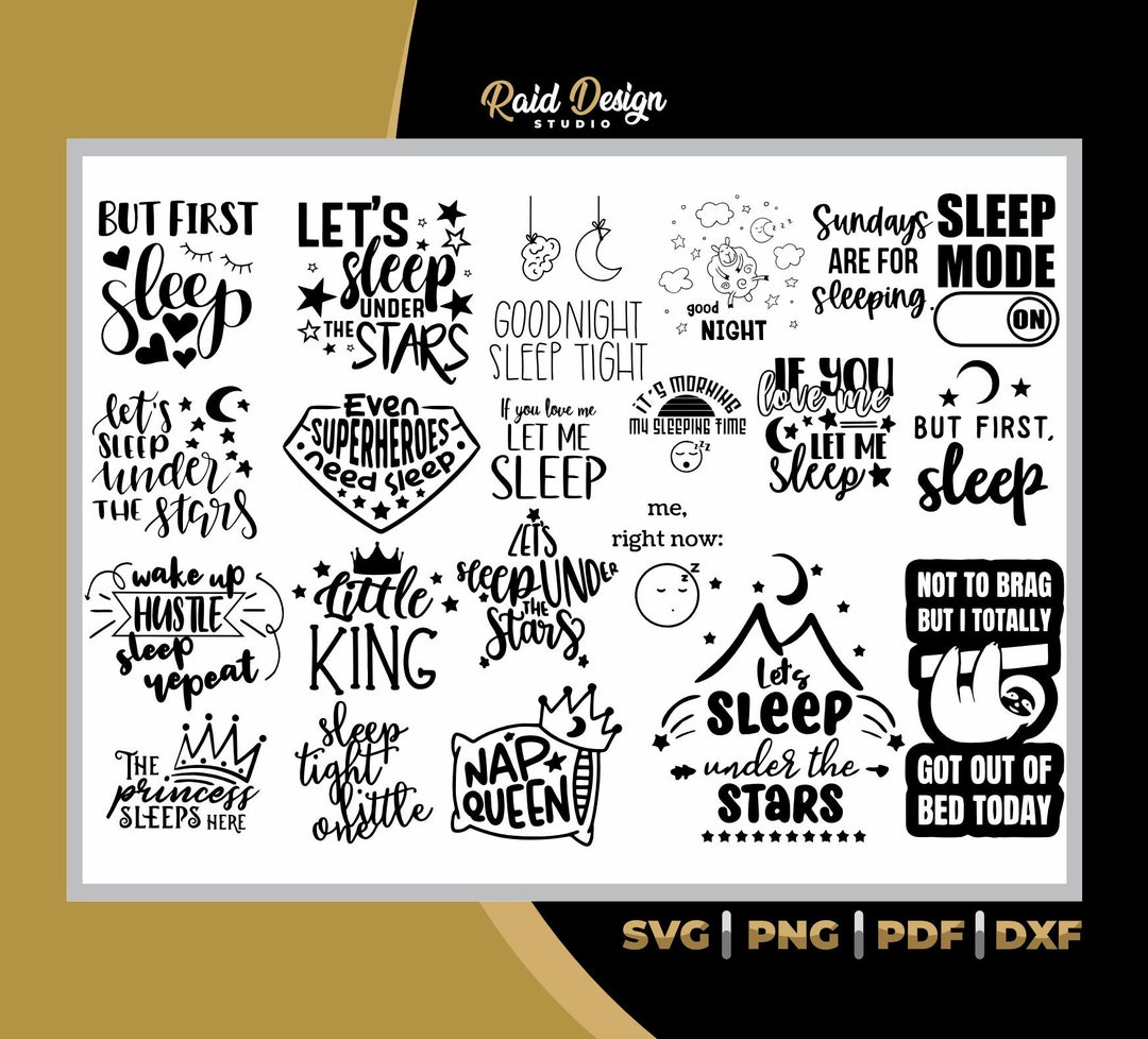 Sleep Quotes Svg, Png, Dxf, Pdf - Etsy