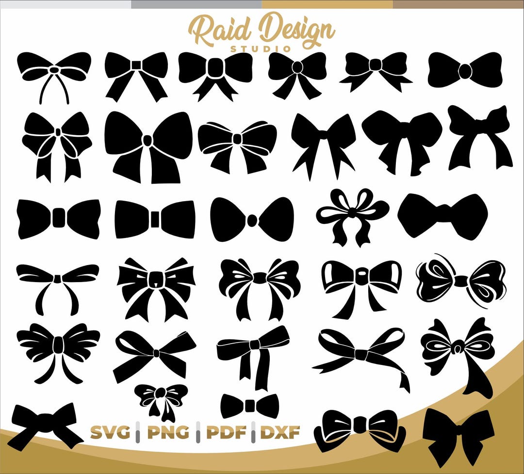 Woman Bow Tie Silhouette in Svg, Woman Bows Design for T-shirt, Bows in ...