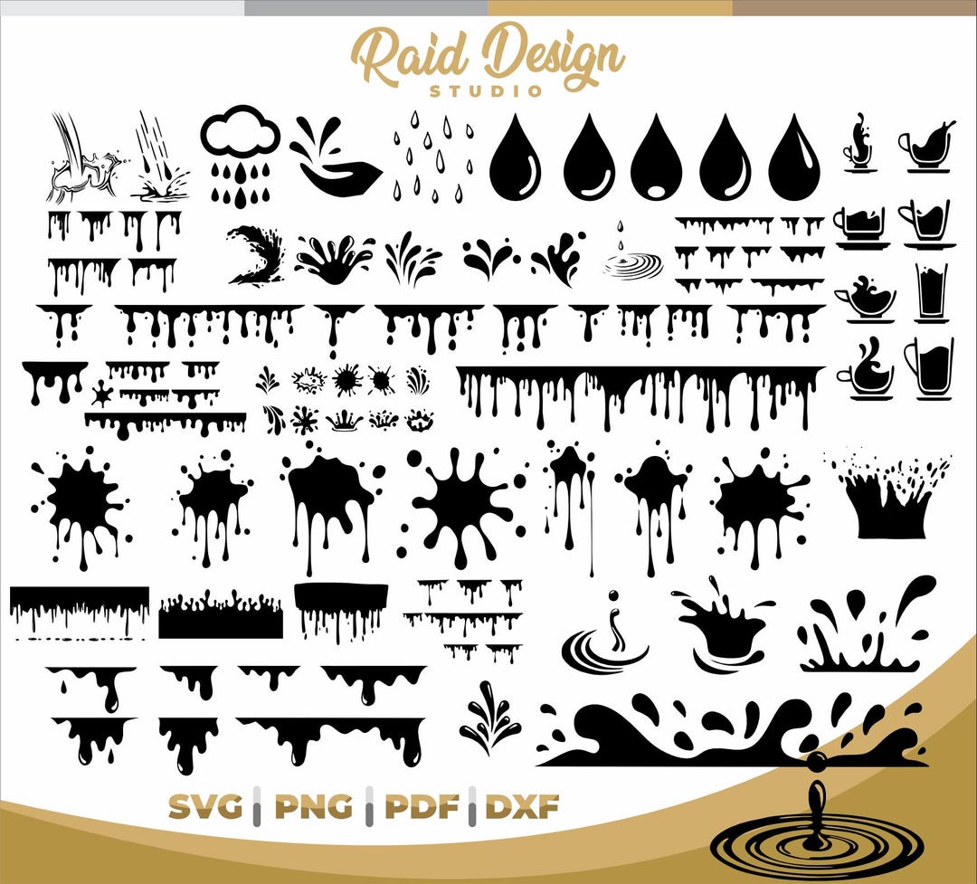 DRIPPING WATER Svg, Bundle of Dripping Water, Dripping Water for Deco ...