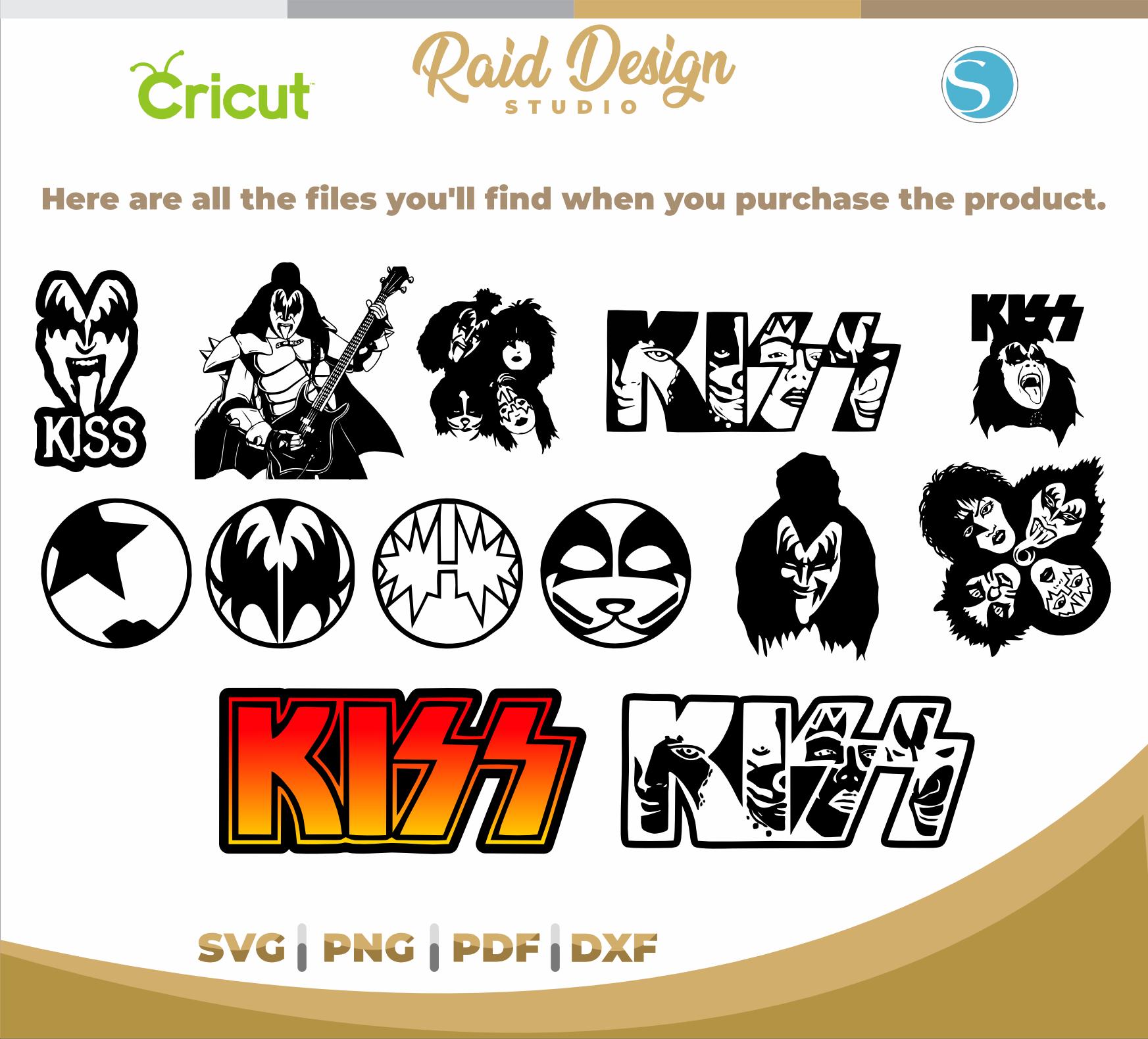 Rock Band Designs, Svg Rock Band, Kiss Silhouette, Rockstars Designs ...