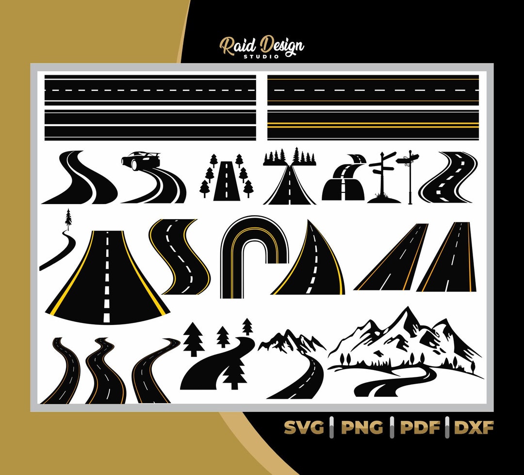 Road Silhouette Svg, Png, Pdf, Dxf - Etsy