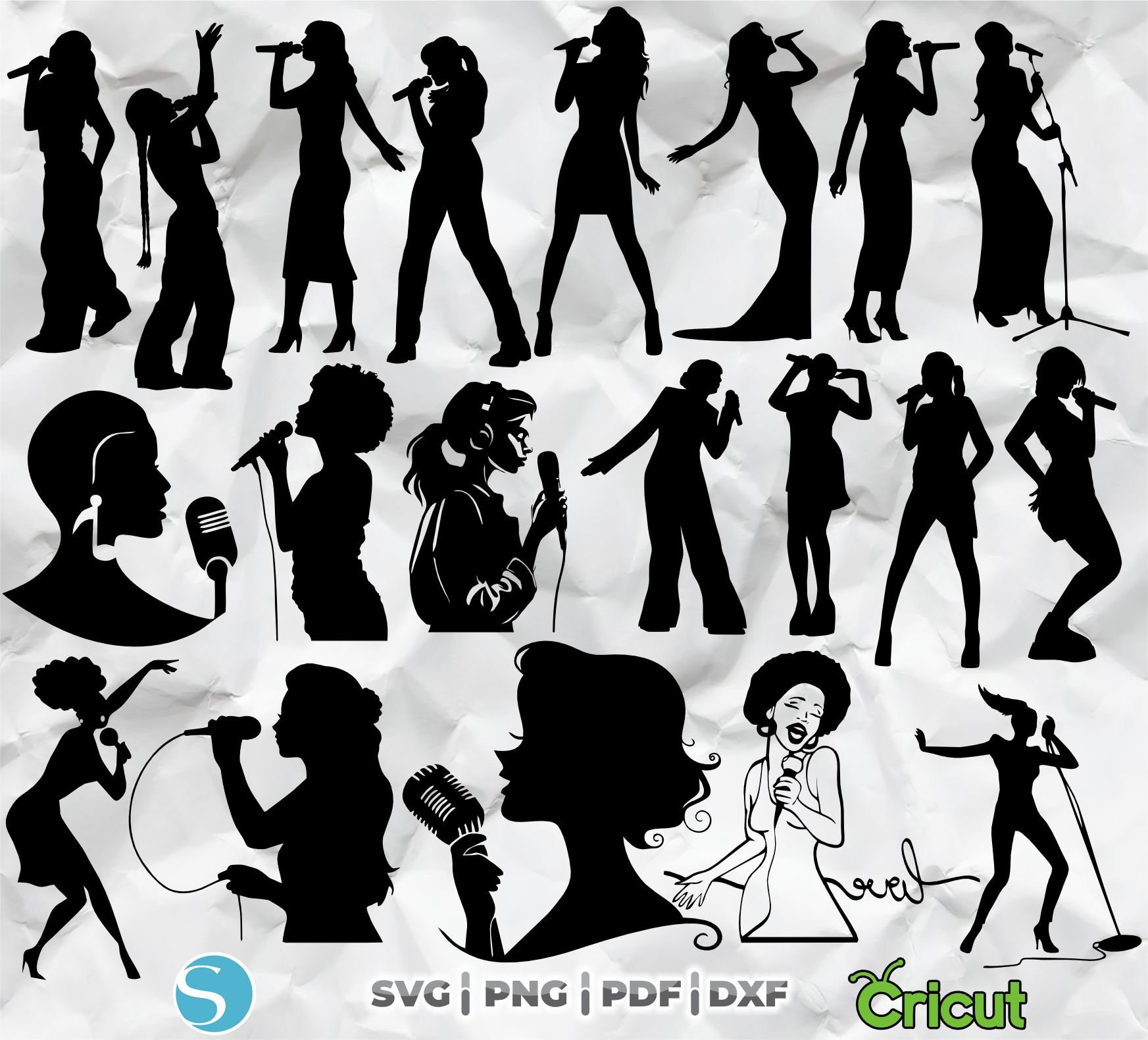 Women Singing Svg, Clipart of Women Singing, Women Singing Silhouette ...