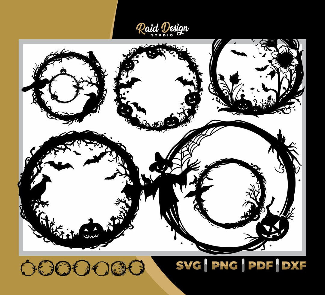 Halloween Circle Svg, Unique Halloween Themed Circle Design, Horror ...
