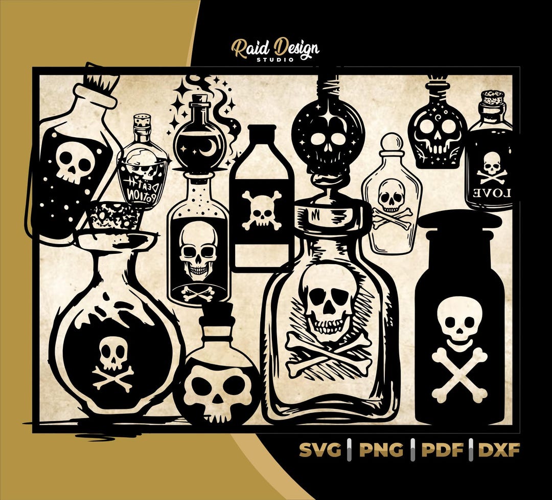 Poison Bottle Silhouette Design For Halloween For Halloween