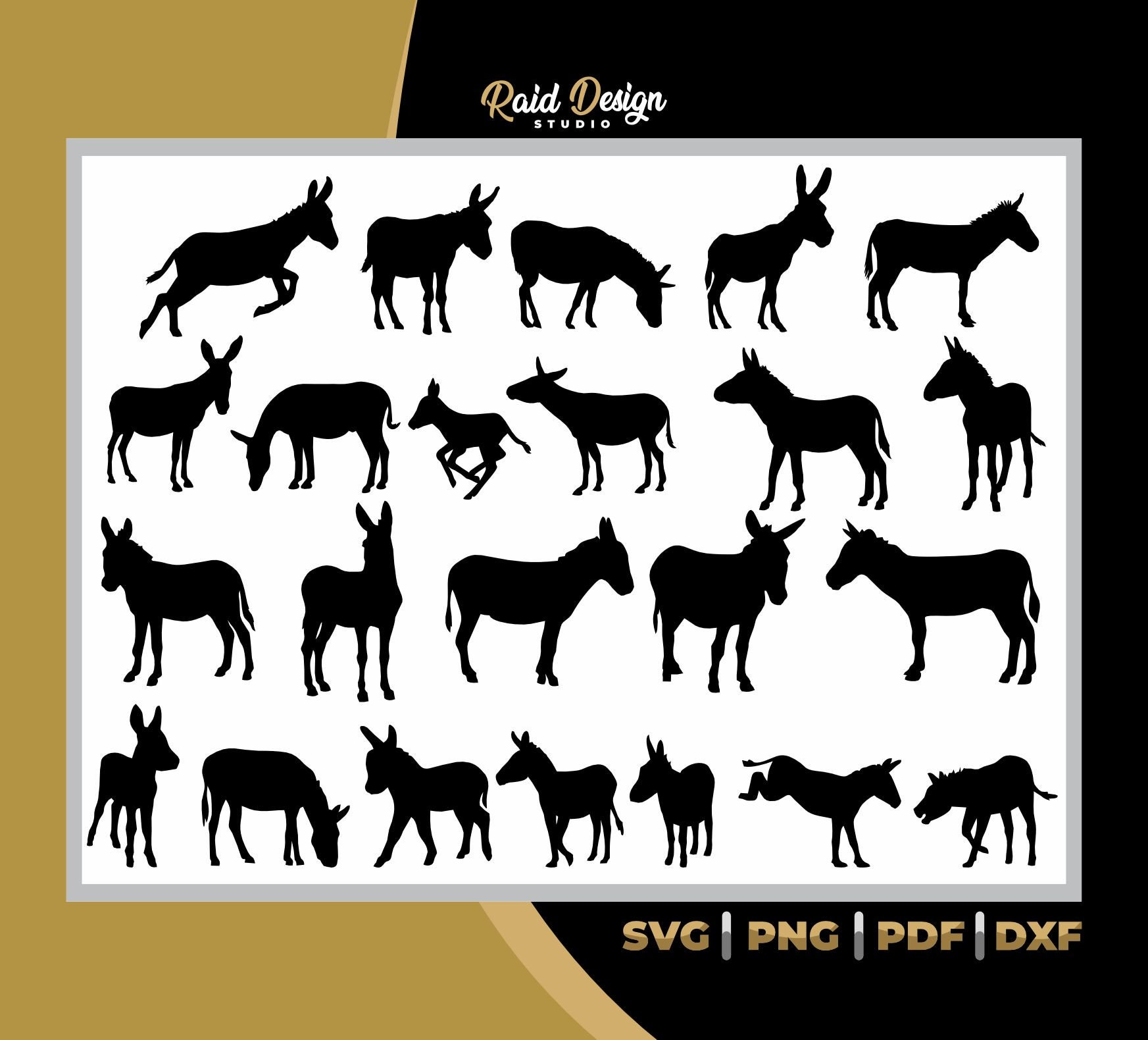 Donkey Silhouette Svg, Png, Dxf, Pdf - Etsy
