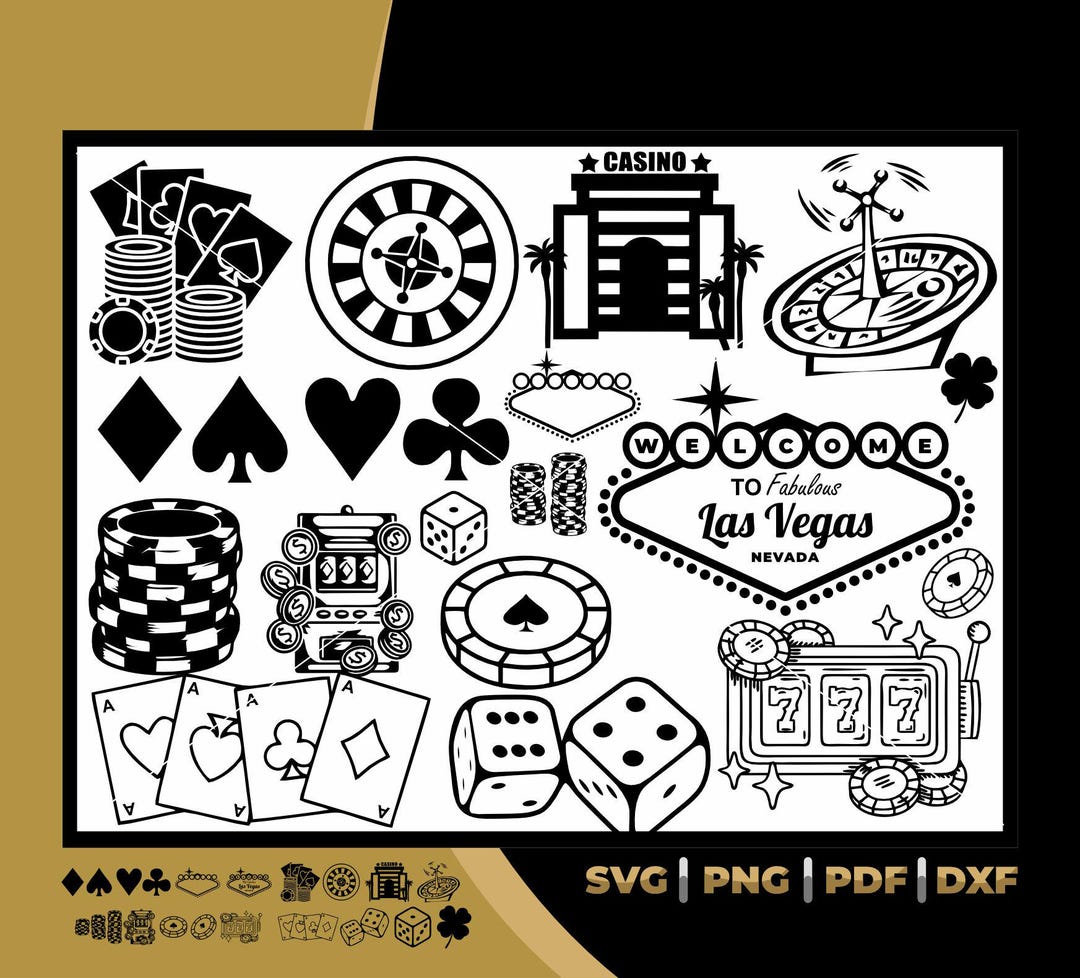 Casino Design Package, Las Vegas Logo, Casino Silhouette, Digital File ...