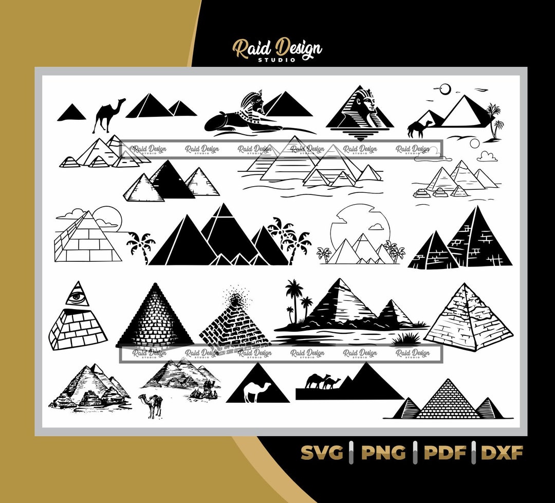 Pyramid Silhouette to Print, Pyramid Design of Egypt, Pyramids to Print ...