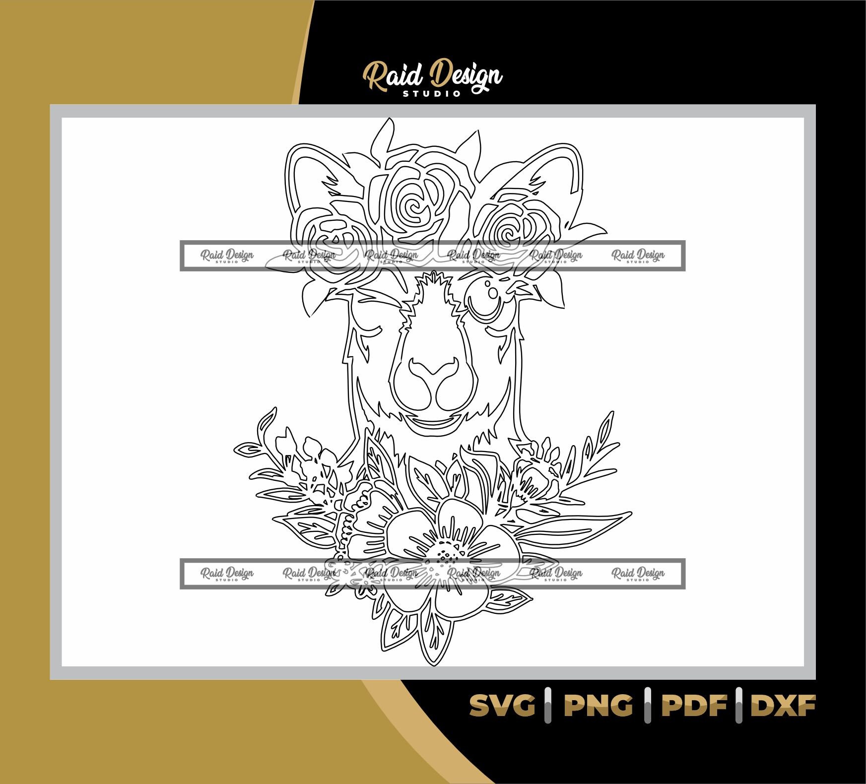 Llama Floral Silhouette Svg, Png, Dxf, Pdf ,ai, Animated Llama ...