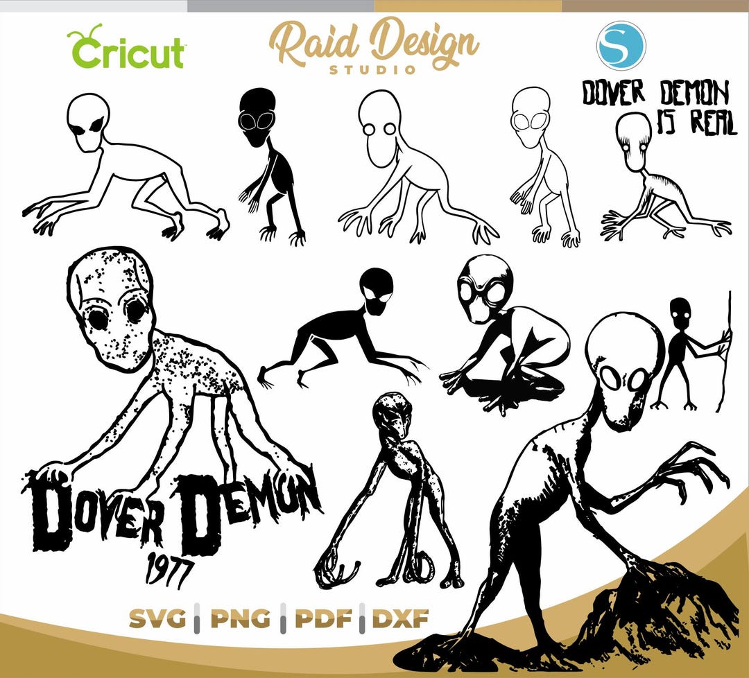 Dover Demon Crptid, Svg Cryptids Silhouette, Silhouette of Dover Demon ...
