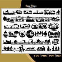 Cowboy Scene SVG Bundle, Western Scene Svg, Cowboy Svg, Cowboy Scene ...