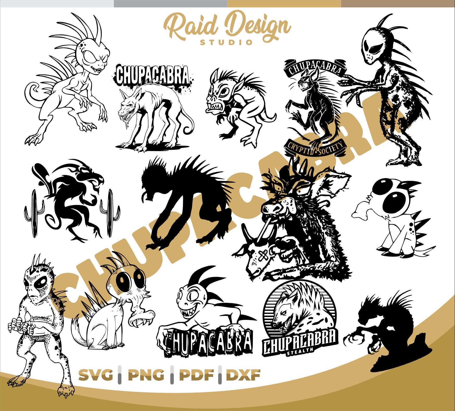 Cryptid Bundle Designs, Chupacabra Svg, Loch Ness Designs, Big Foot Svg ...
