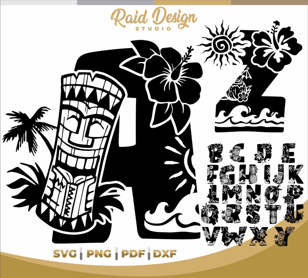 Hawaiian Style Alphabet for Birthday Parties, Instant Download - Etsy